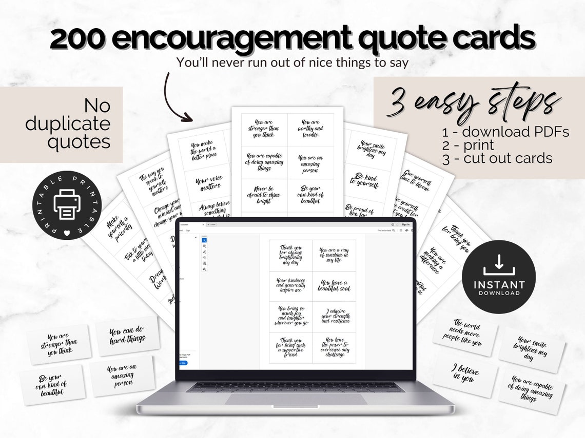 Positive Affirmation Cards to Give Away Encouraging Notes of ...