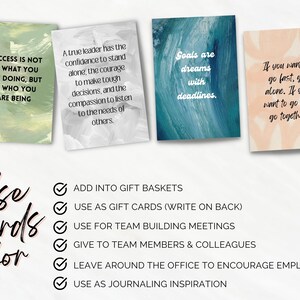 Team Appreciation Gift Cards, Printable Positive Quote Cards, Colleague ...