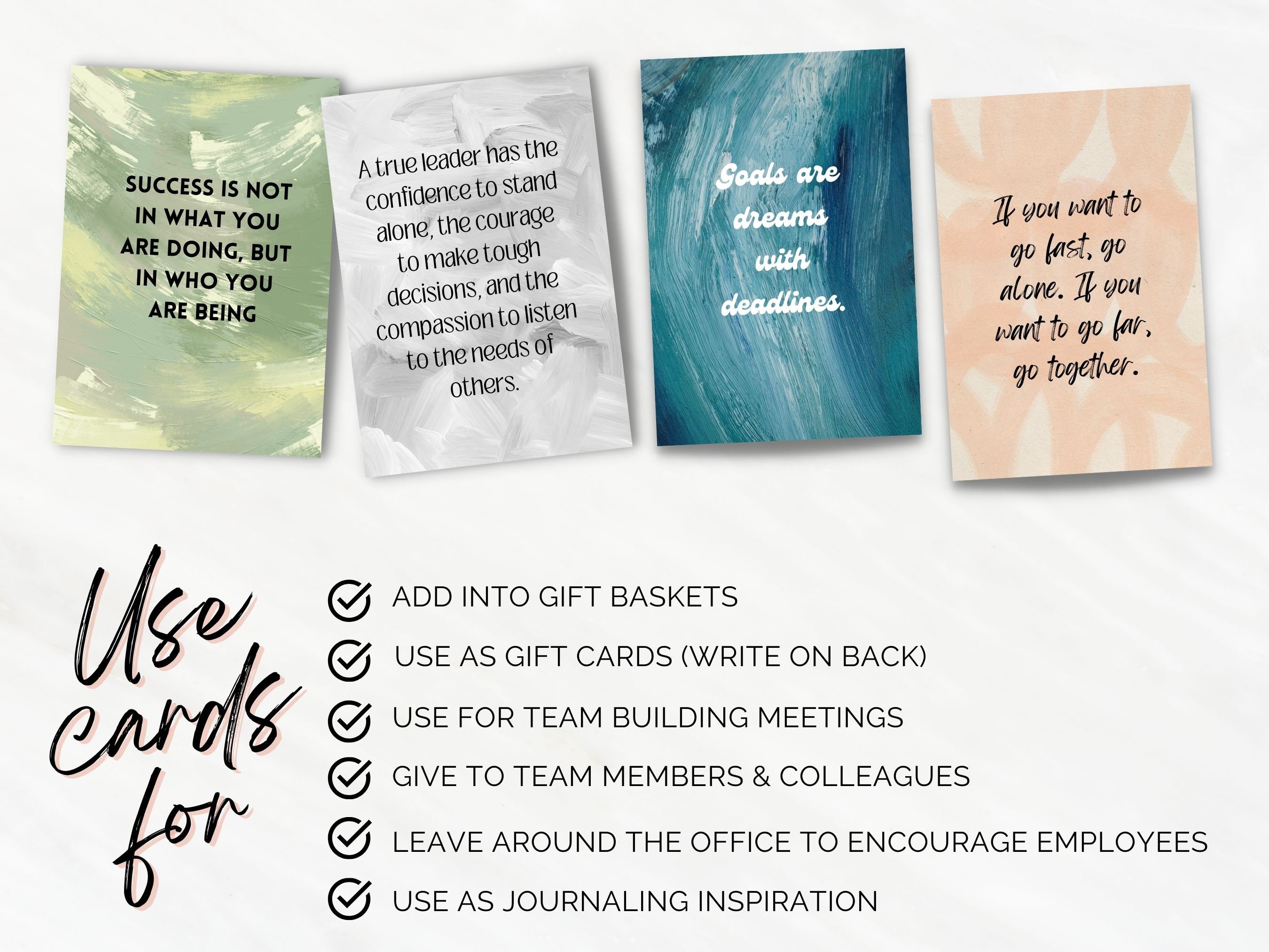 Team Appreciation Gift Cards, Printable Positive Quote Cards, Colleague ...