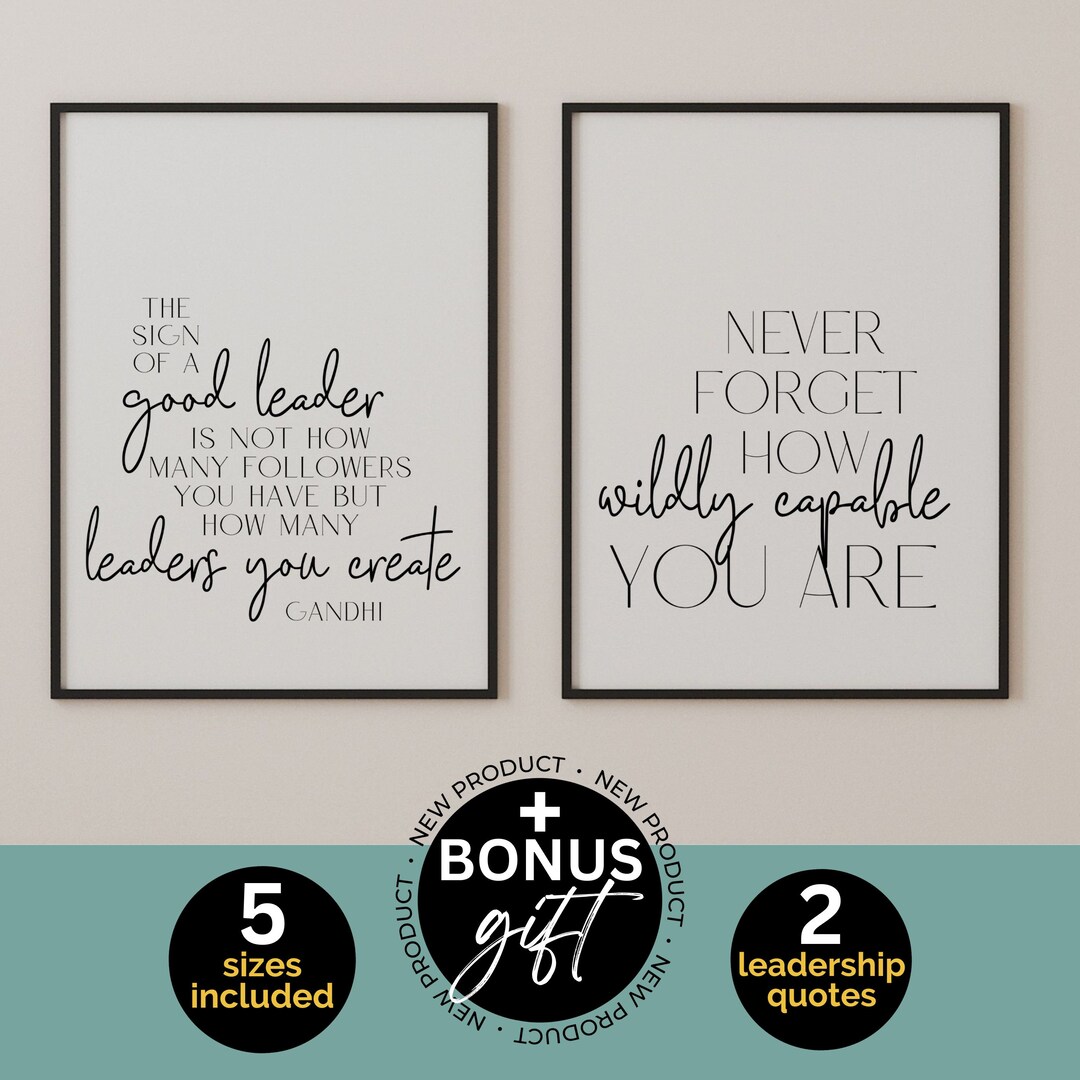 Office Decor Women Leadership Quote Inspirational Wall Art Motivational ...