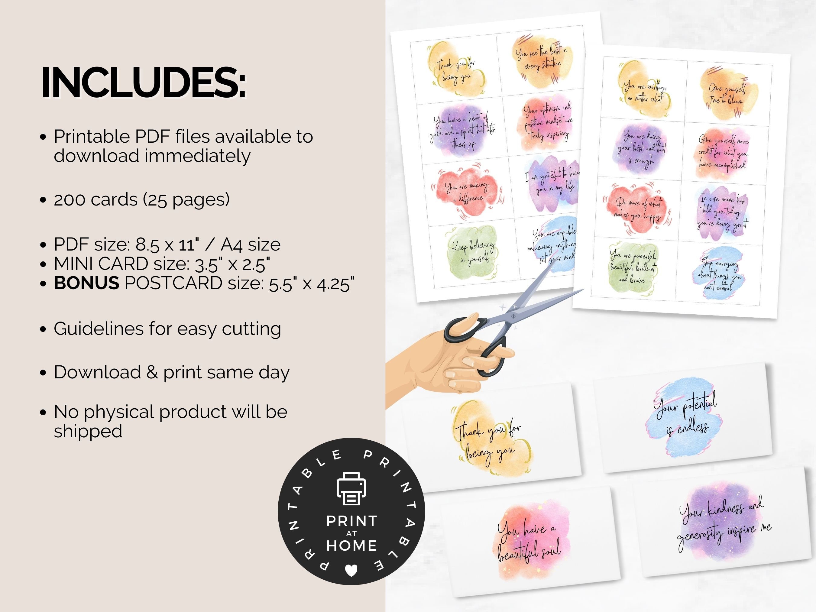 Notes of Encouragement Cards Inspirational Quote Cards Positive ...