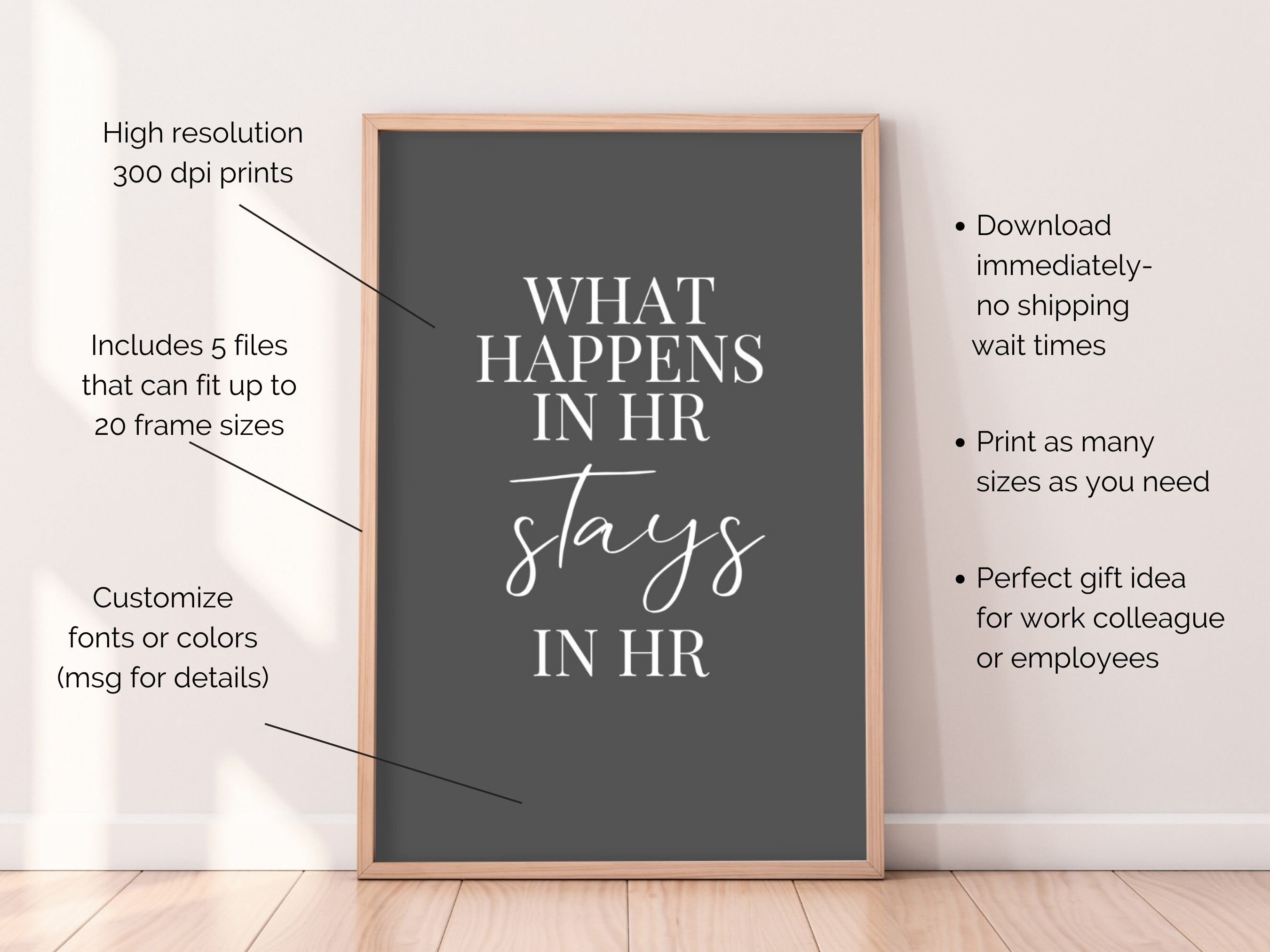 Human Resources Office Decor Bundle HR Office Wall Art for Women Funny ...