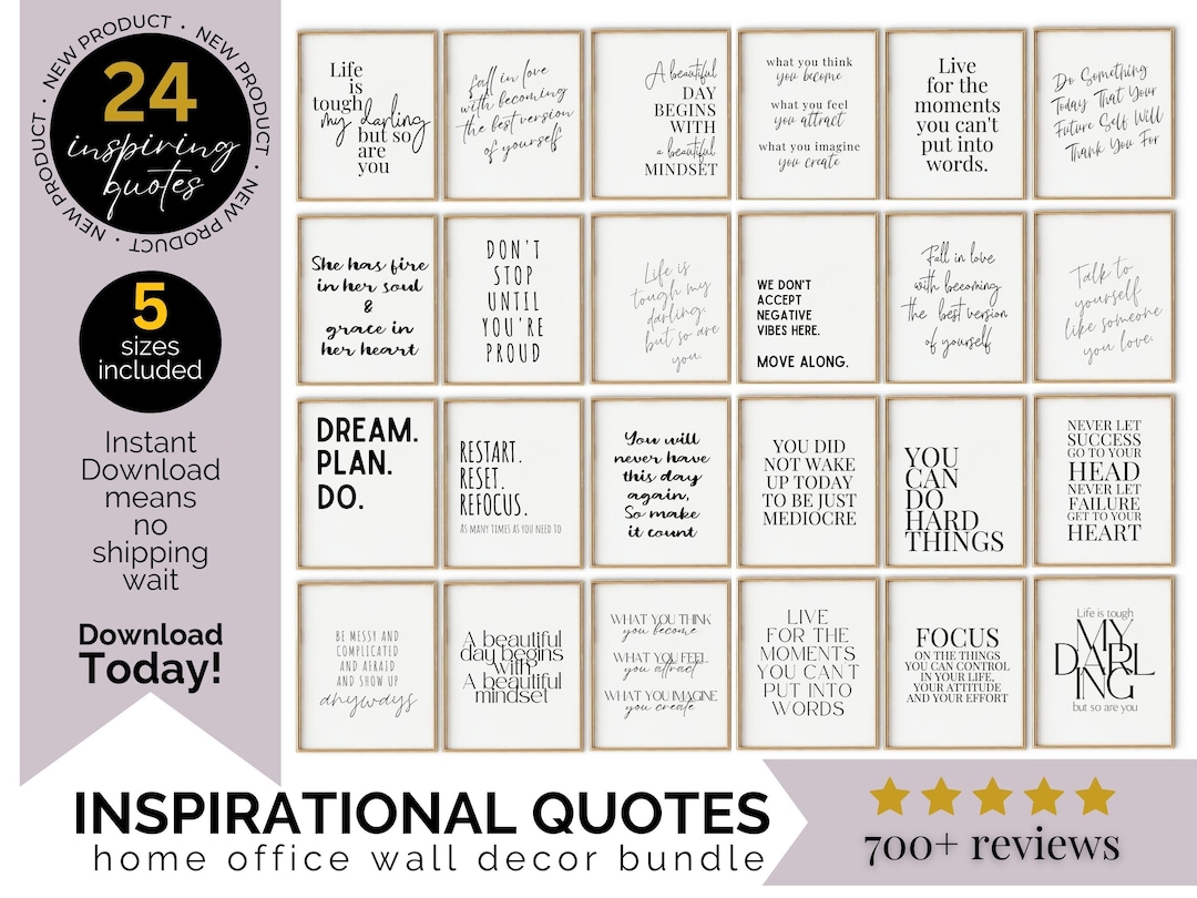 Office Decor Women Inspirational Quotes Gallery Wall Prints - Etsy UK