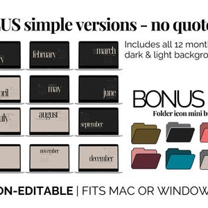 2025 Calendar Wallpaper and Desktop Organizer Bundle Digital Desktop ...
