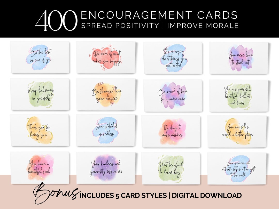 Notes of Encouragement Cards Inspirational Quote Cards - Etsy
