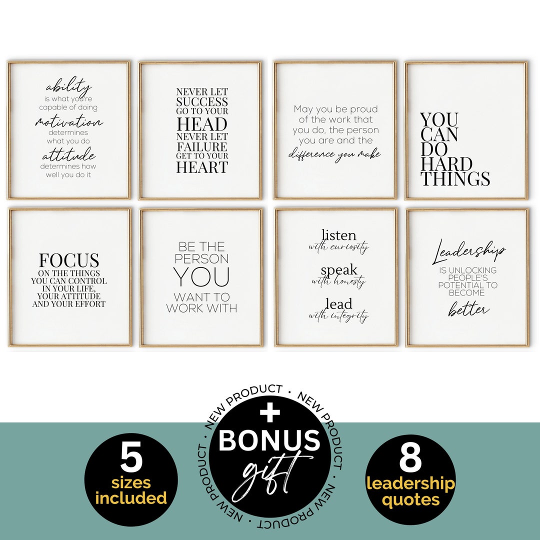 Leadership Quote Wall Art Set Motivational Office Wall Decor - Etsy
