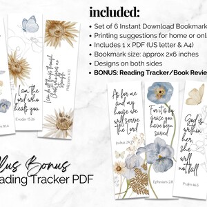 Christian Bookmark Set Bible Verses Digital Bookmark Bundle Scripture ...