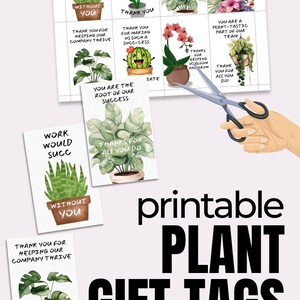 Succulent Gift Tags for Team Appreciation Gift Staff Thank You Card ...