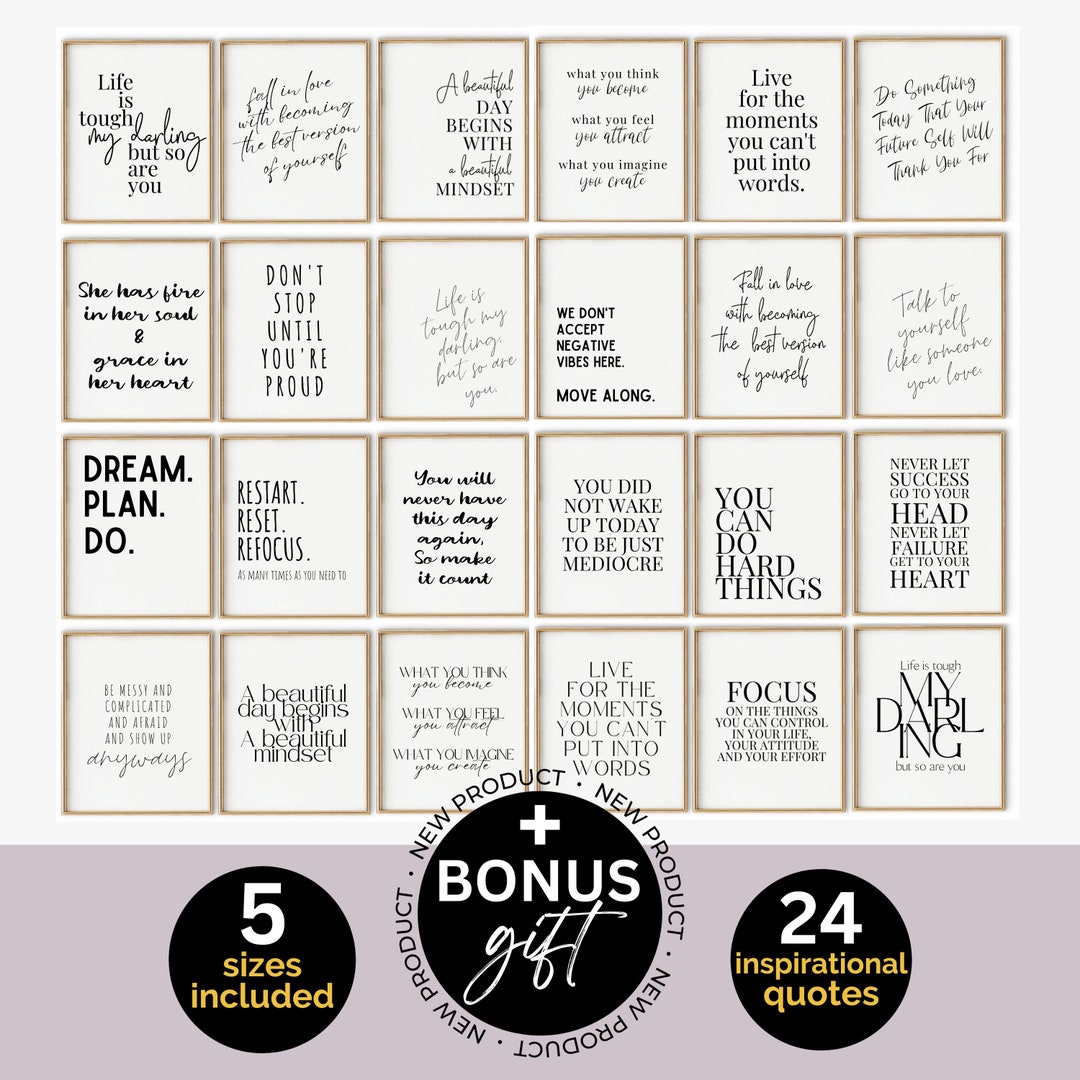 Office Decor Women Inspirational Quotes Gallery Wall Prints Bundle ...