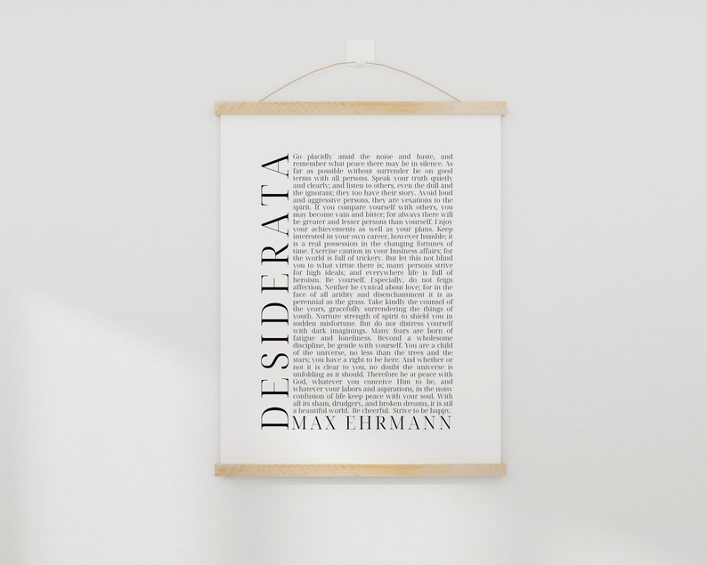 Desiderata Poem Print Max Ehrmann Quotes About Life Classic - Etsy