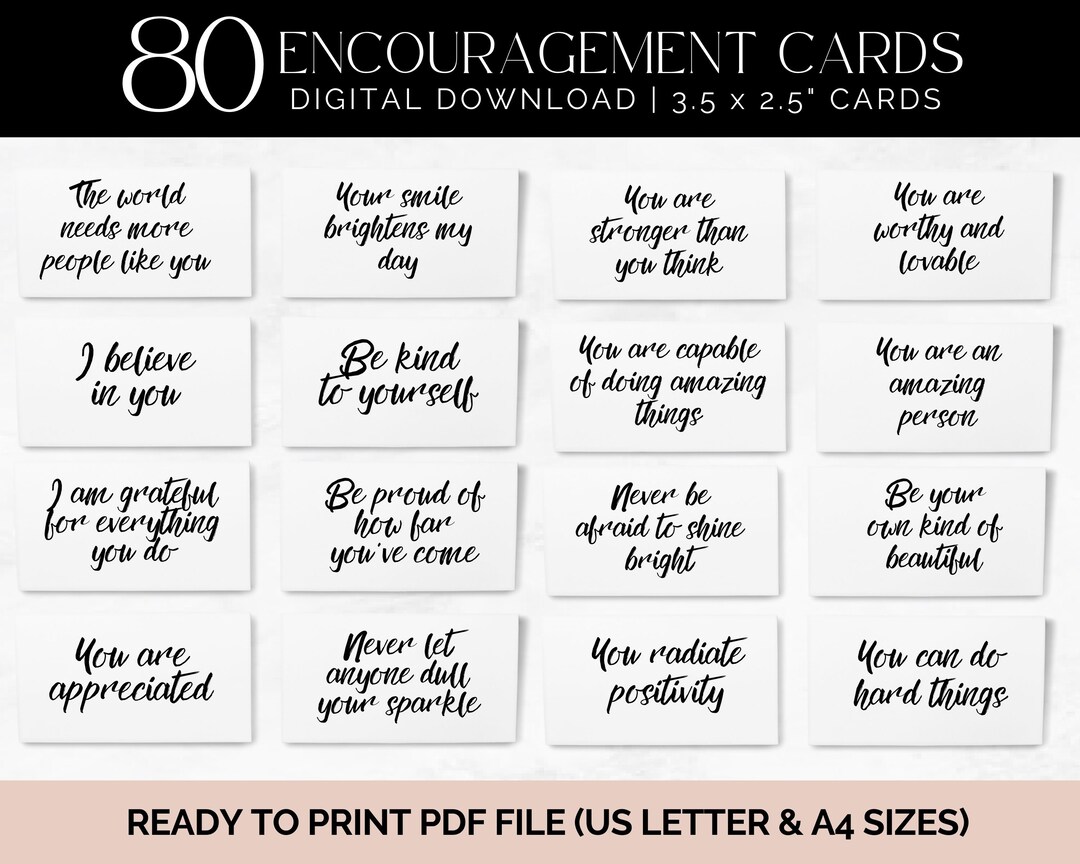 Positive Affirmation Cards to Give Away Encouraging Notes of - Etsy