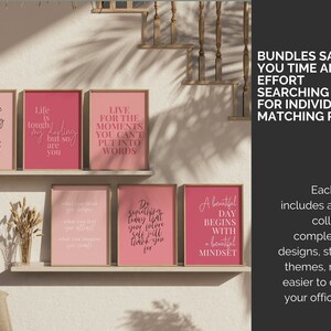 Inspirational Wall Art Women Pink Office Desk Decor Quotes - Etsy