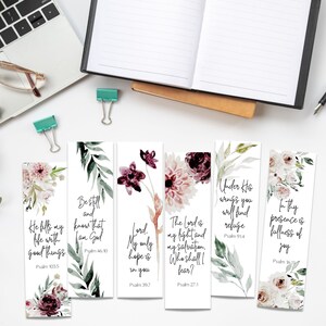 Printable Psalm Bookmark Bible Verse Bookmark Set Digital Bookmark ...