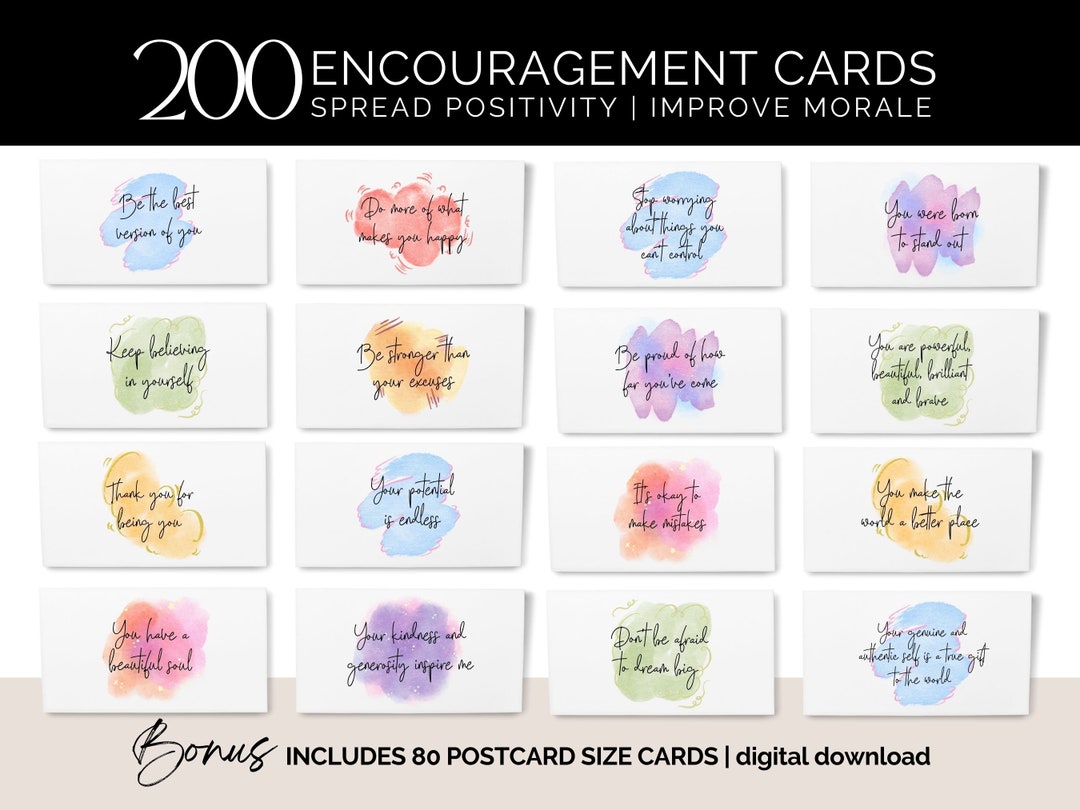 Notes of Encouragement Cards Inspirational Quote Cards Positive ...