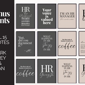 Human Resources Office Decor Bundle HR Office Wall Art for Women Funny ...