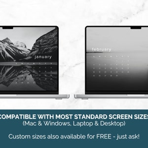 2024 Desktop Calendar Wallpaper, Digital Calendar Desktop, Dark Theme ...