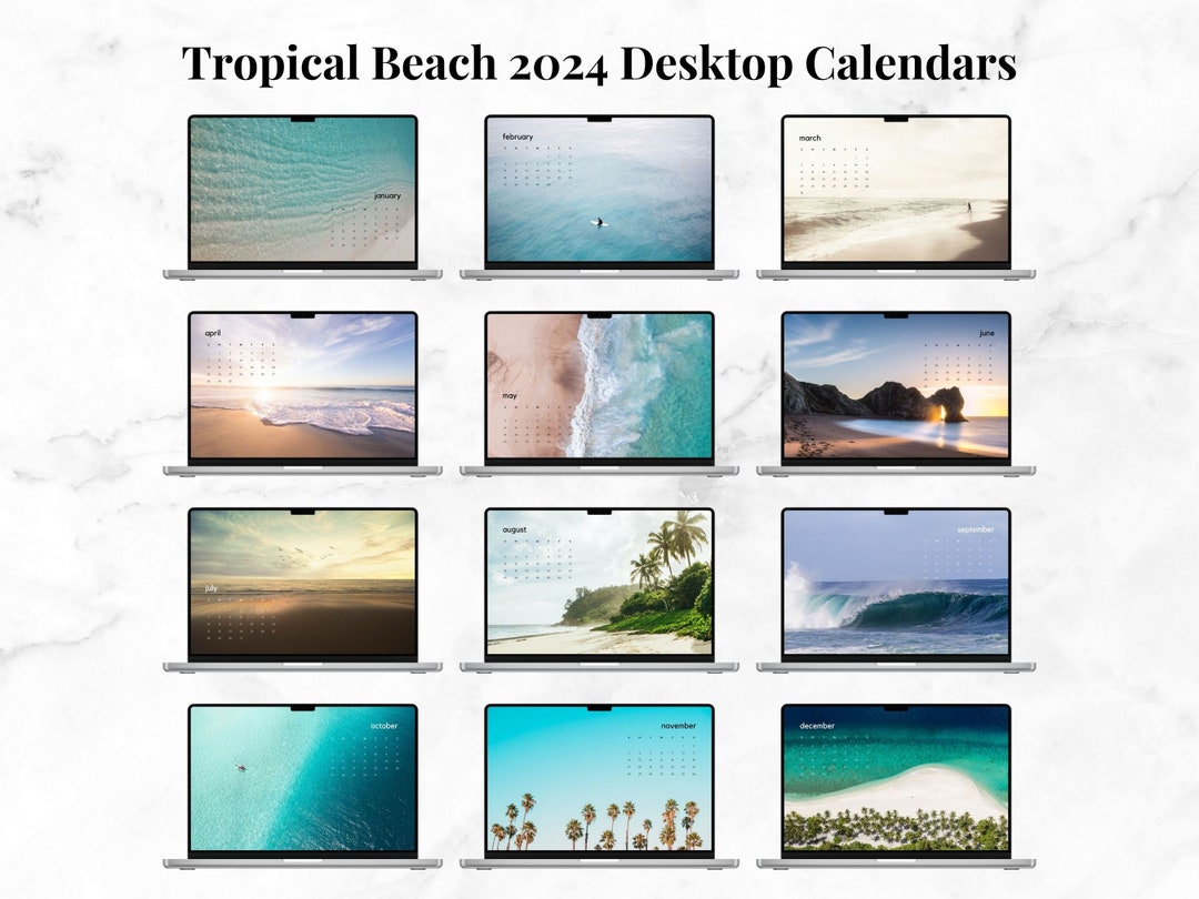 2024 Monthly Desktop Wallpaper Ocean, Beach Wallpaper Calendar ...