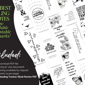 Motivational Quote Bookmark Printables, Digital Bookmarks With ...