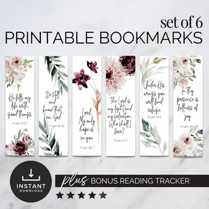 Printable Psalm Bookmark Bible Verse Bookmark Set Digital Bookmark ...