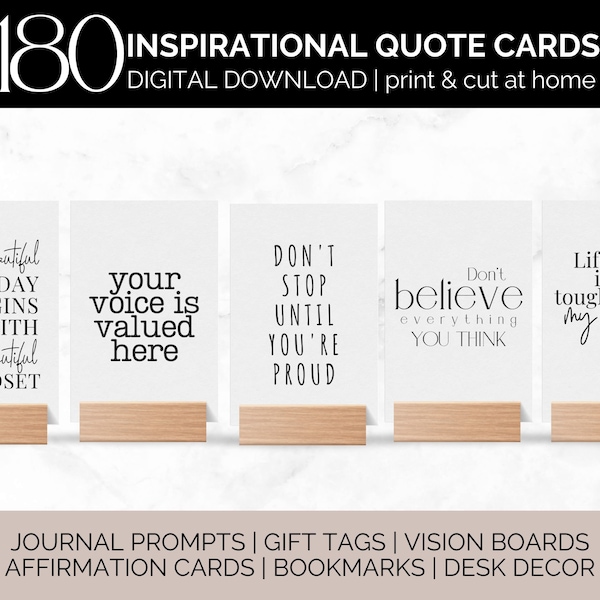 Inspirational Quote Cards Print - Etsy