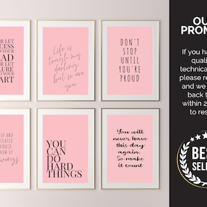 Pink Wall Art for Women Desk Decor Pink Empowering Office Wall Decor ...