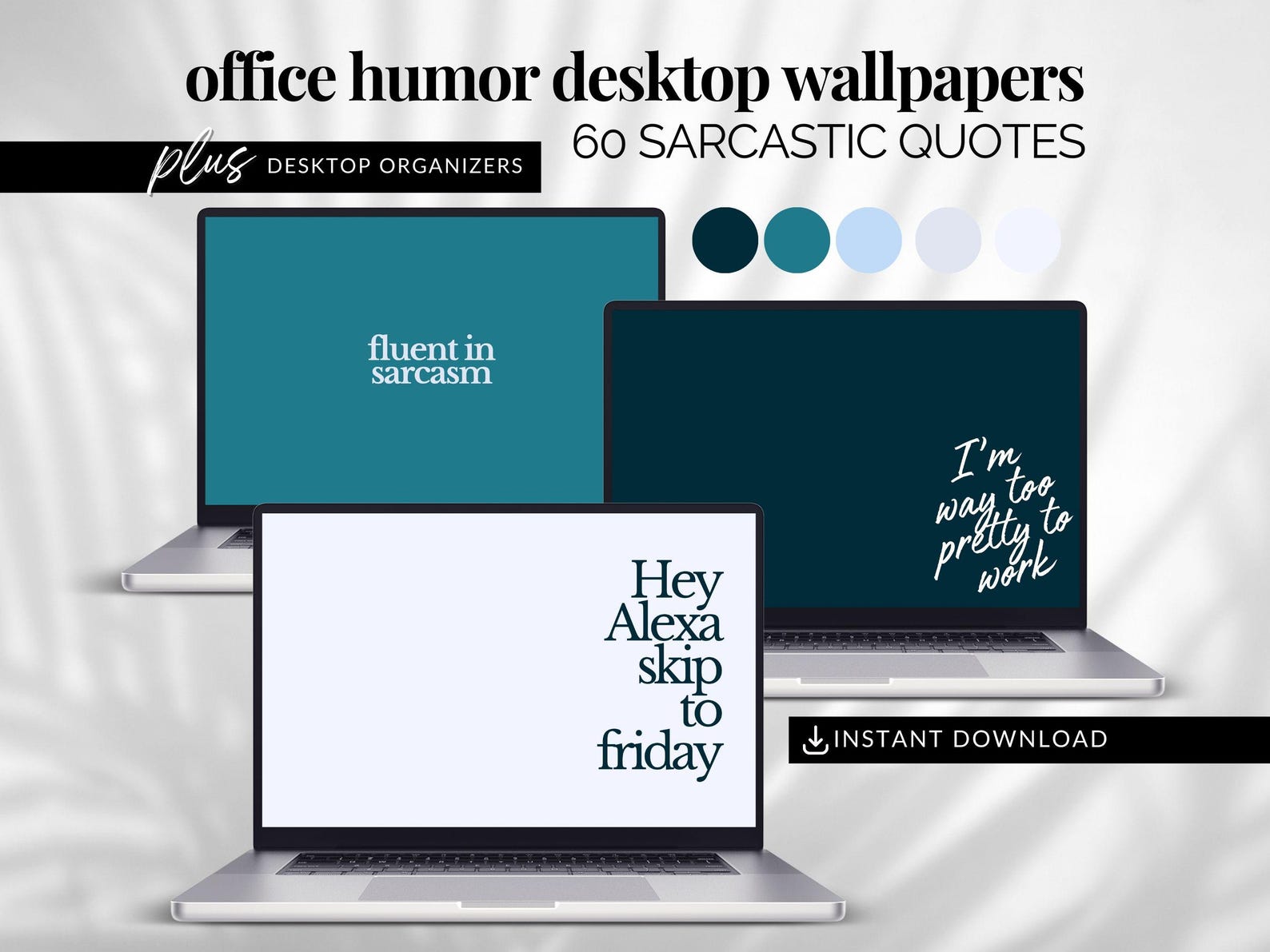 Blue Desktop Wallpaper Quotes Laptop Background Bundle Sarcastic Office ...