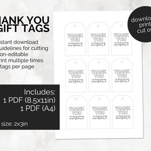 Employee Appreciation Gift Tags Printable Employee Thank You Tags ...