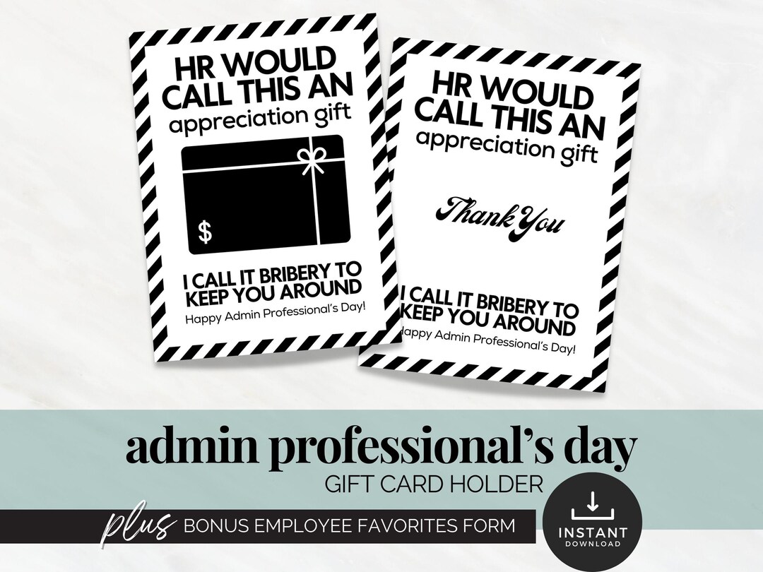 Admin Professional Day Gift Card Holder Staff Appreciation Week Gift ...