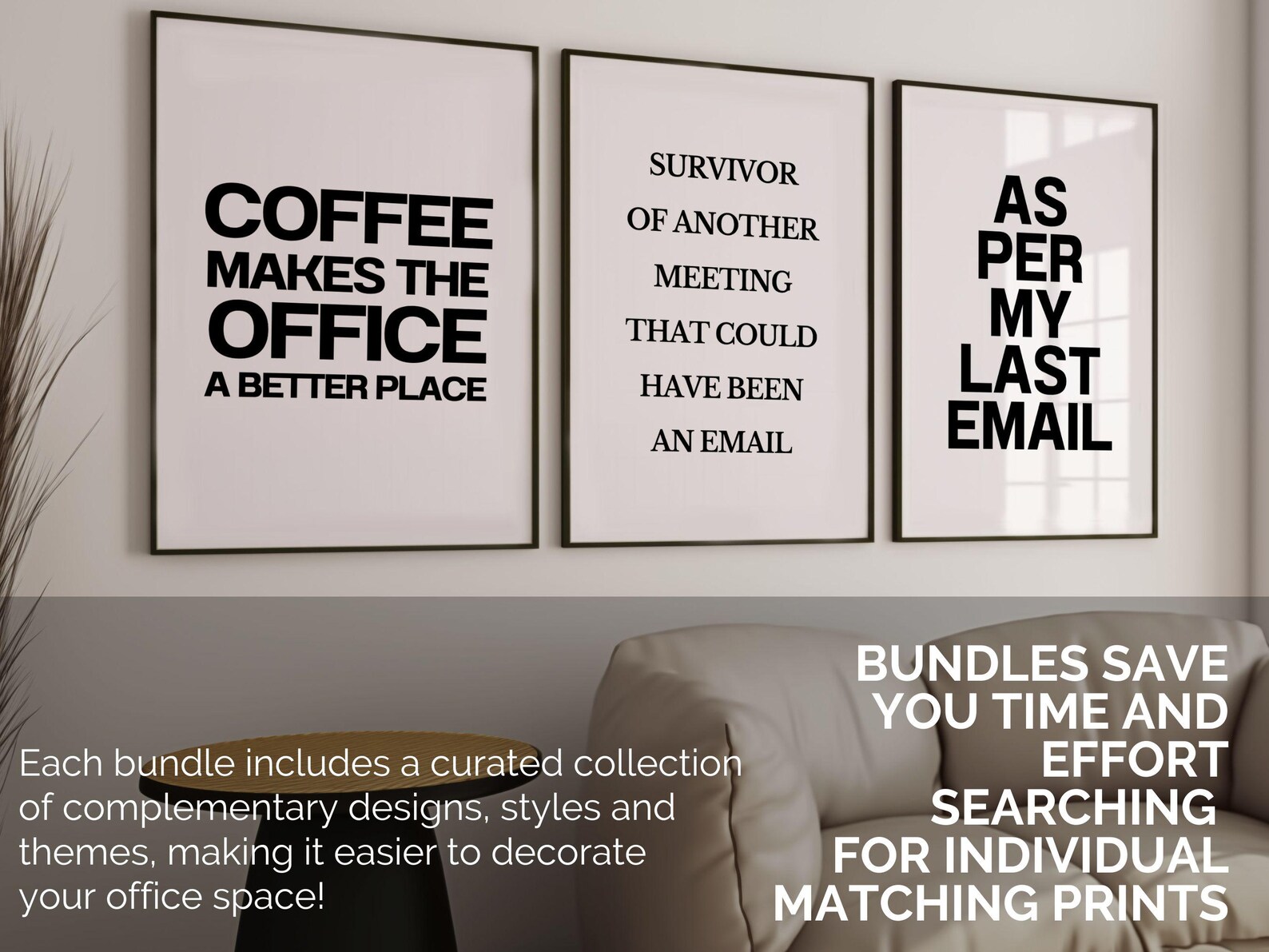Office Wall Art Funny Office Print Bundle Sarcastic Workplace Poster ...