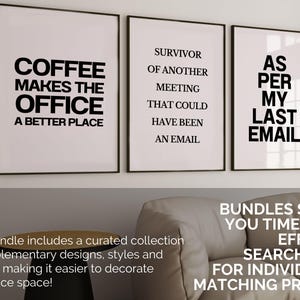 Office Wall Art Funny Office Print Bundle Sarcastic Workplace Poster ...