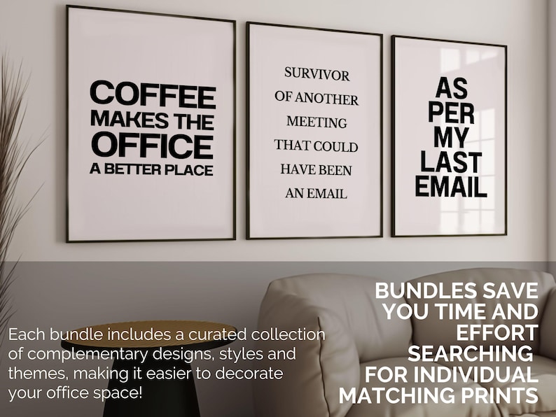 Office Wall Art Funny Office Print Bundle Sarcastic Workplace Poster ...