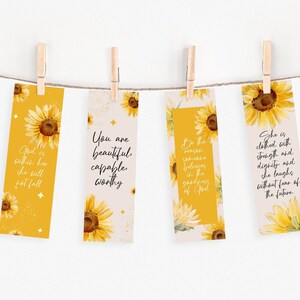 Sunflower Bookmark Printable Christian Women Gift Booklover Bookmark ...