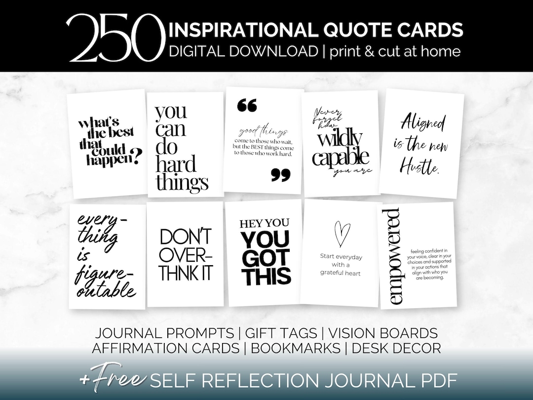 Affirmation Cards Printable, Inspirational Mini Quote Cards, Positive ...