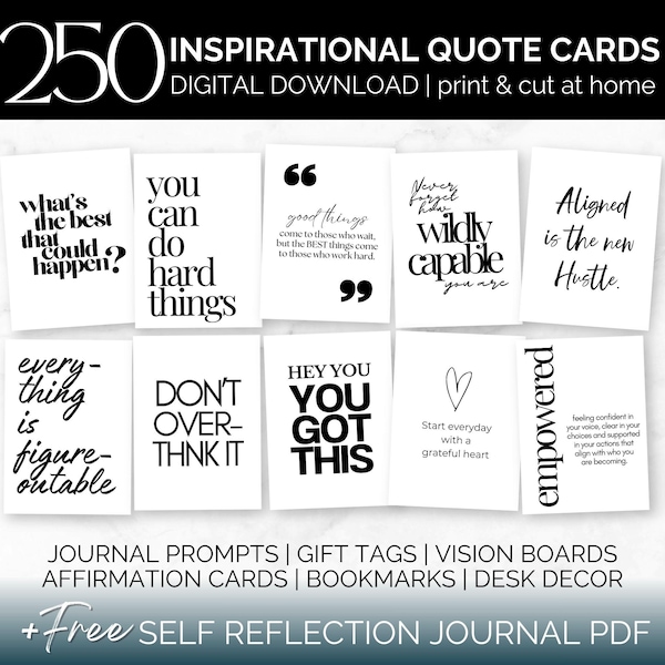Inspirational Quote Cards - Etsy