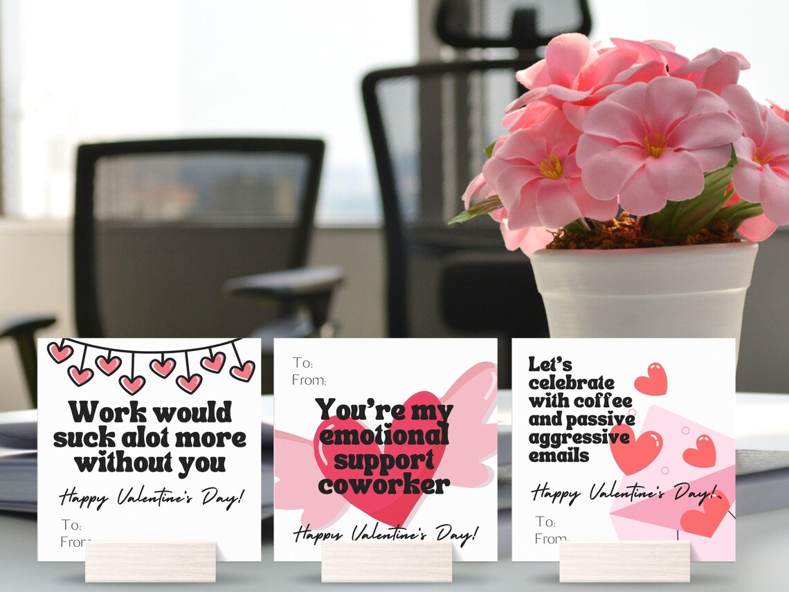 Digital Valentine Cards for Co-workers Cute Valentines Day Cards ...