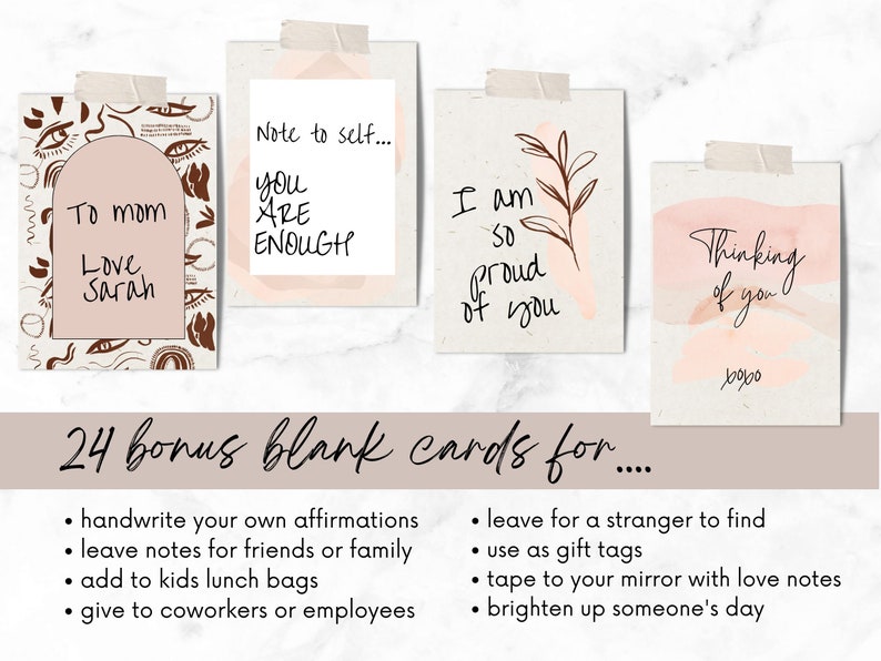 Boho Affirmation Cards Printable Set Inspirational Quote Cards for ...