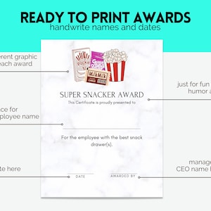 Funny Employee Appreciation Award Certificates Coworker Gift Cards ...