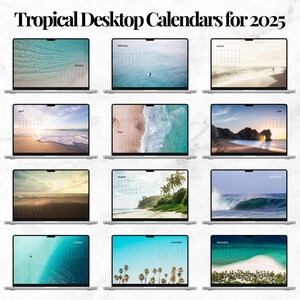 2025 Monthly Desktop Wallpaper Ocean Desktop Background Beachy Computer ...