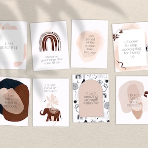 Boho Affirmation Cards Printable Set Inspirational Quote Cards for ...