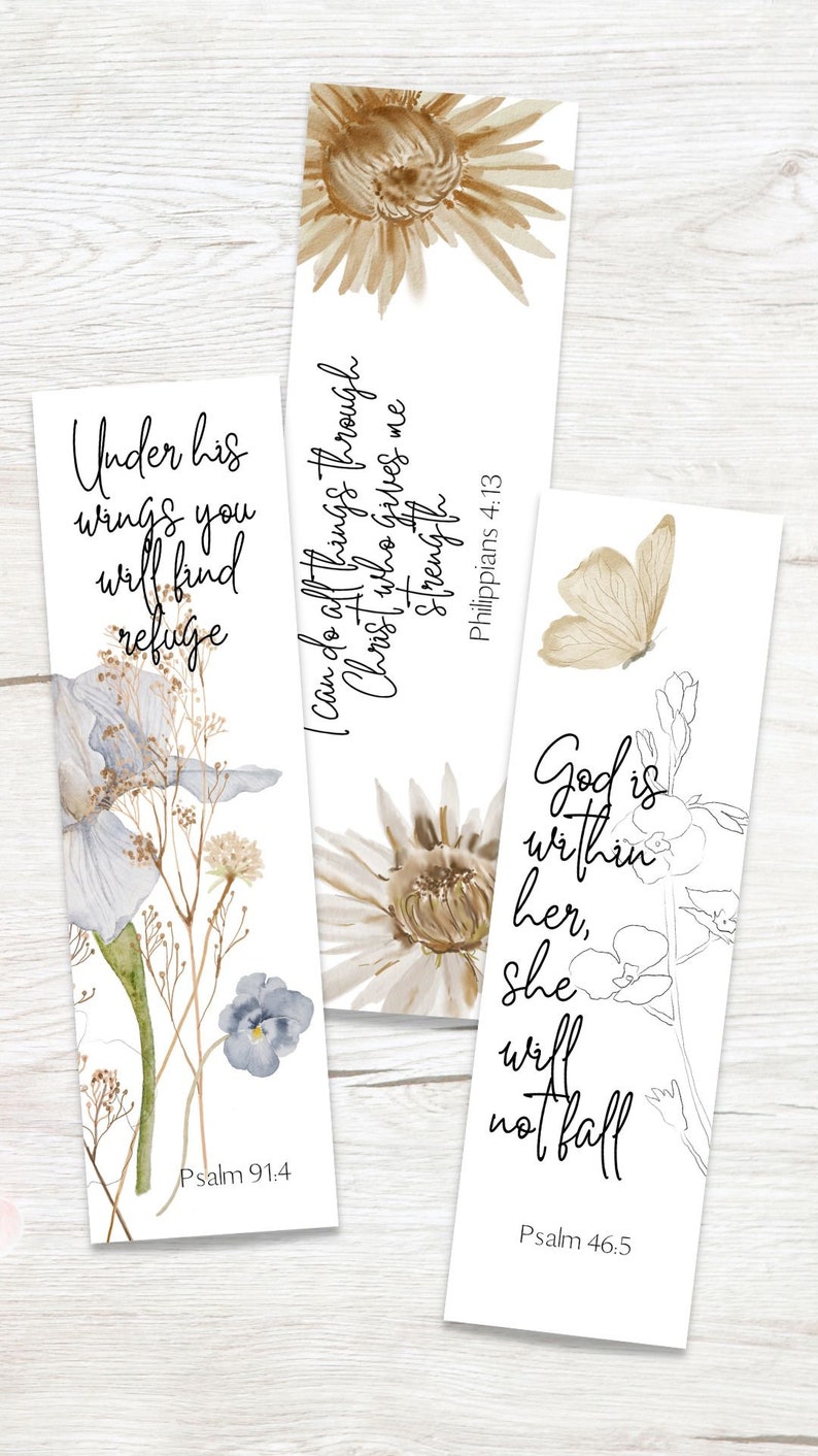 Christian Bookmark Set Bible Verses Digital Bookmark Bundle - Etsy