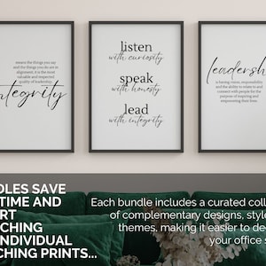 Leadership Quote Set of 3 Prints Office Decor Women Team Leader Gift ...