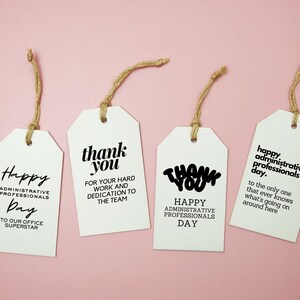 Admin Assistant Day Gift Tags Office Staff Appreciation Cards Personal ...