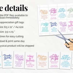 Colorful Employee Thank You Tag, Appreciation Week Tag, Company Gift ...