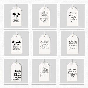 Coworker Appreciation Gift Tags Thank You Tag Work Friend Gift Funny ...