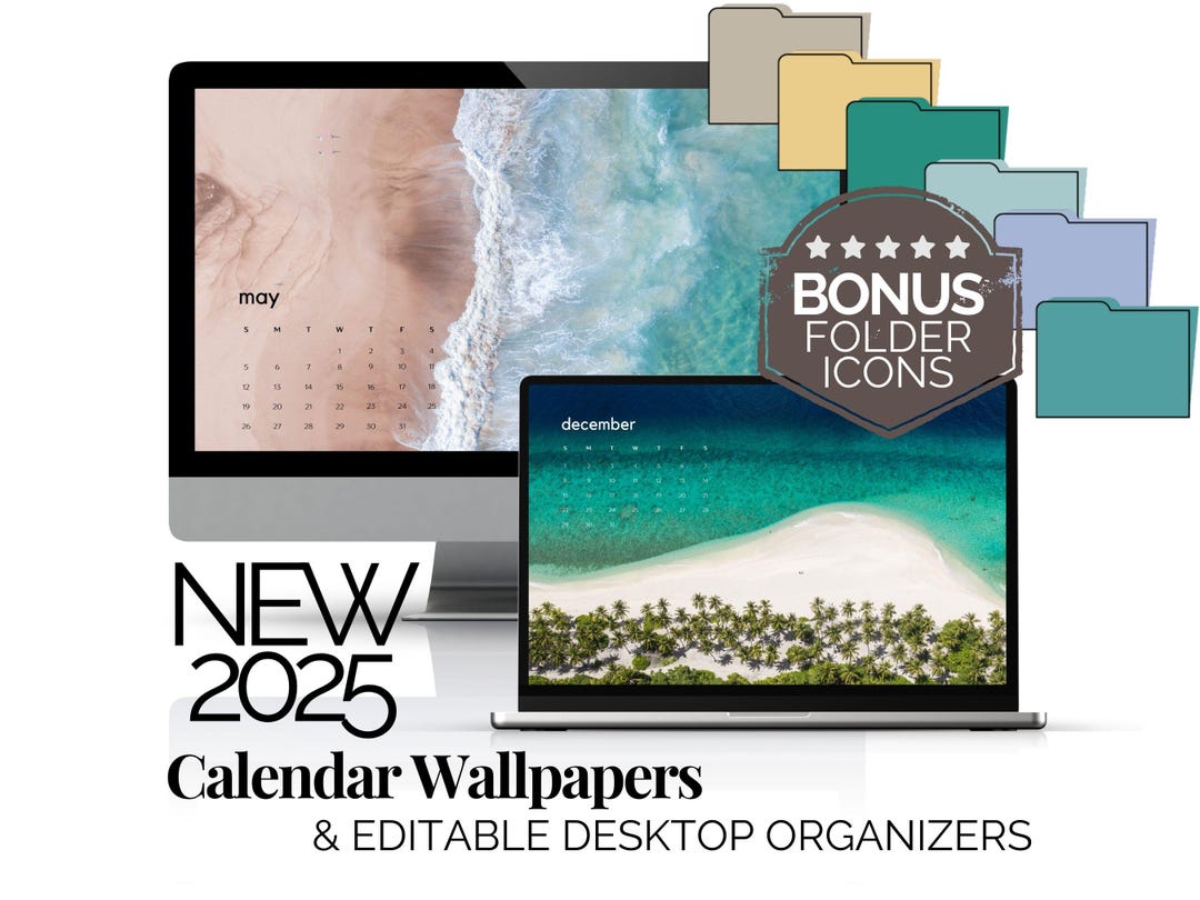 2025 Monthly Desktop Wallpaper Ocean Desktop Background Beachy Computer ...