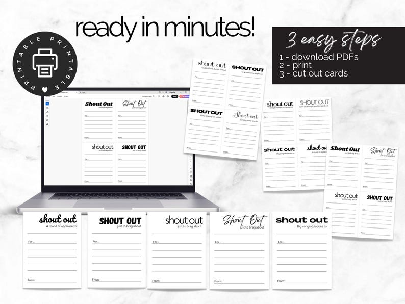 Employee Shout Out Cards Staff Shout Out Form Employee Appreciation ...