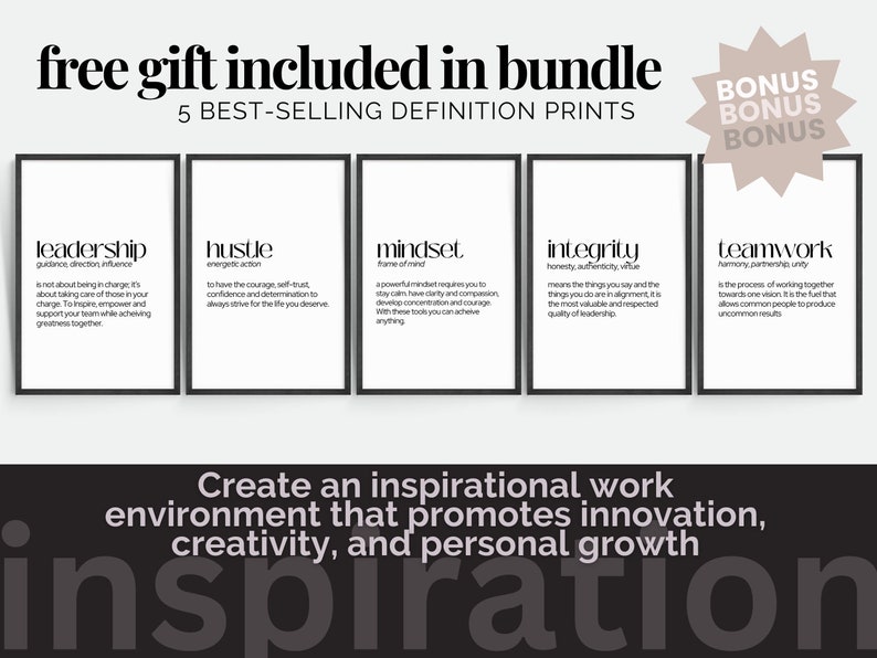 Leadership Office Decor Professional Quotes Team Office Wall Art ...