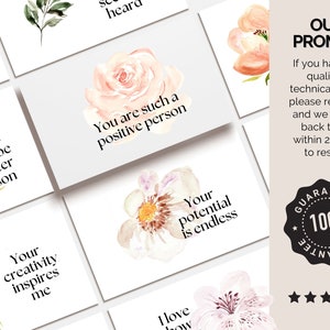 Printable Compliment Cards With Flowers, Appreciation Cards, Positive ...
