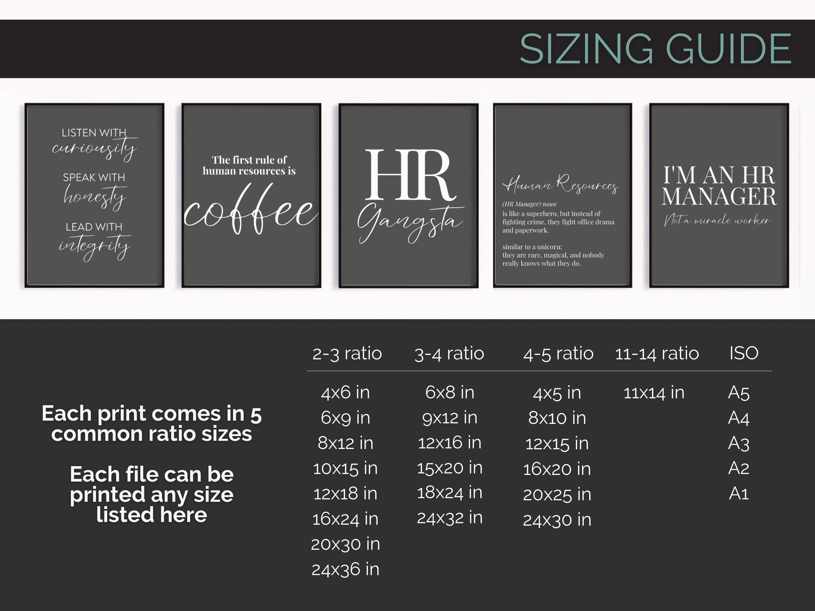 Human Resources Office Decor Bundle HR Office Wall Art for Women Funny ...