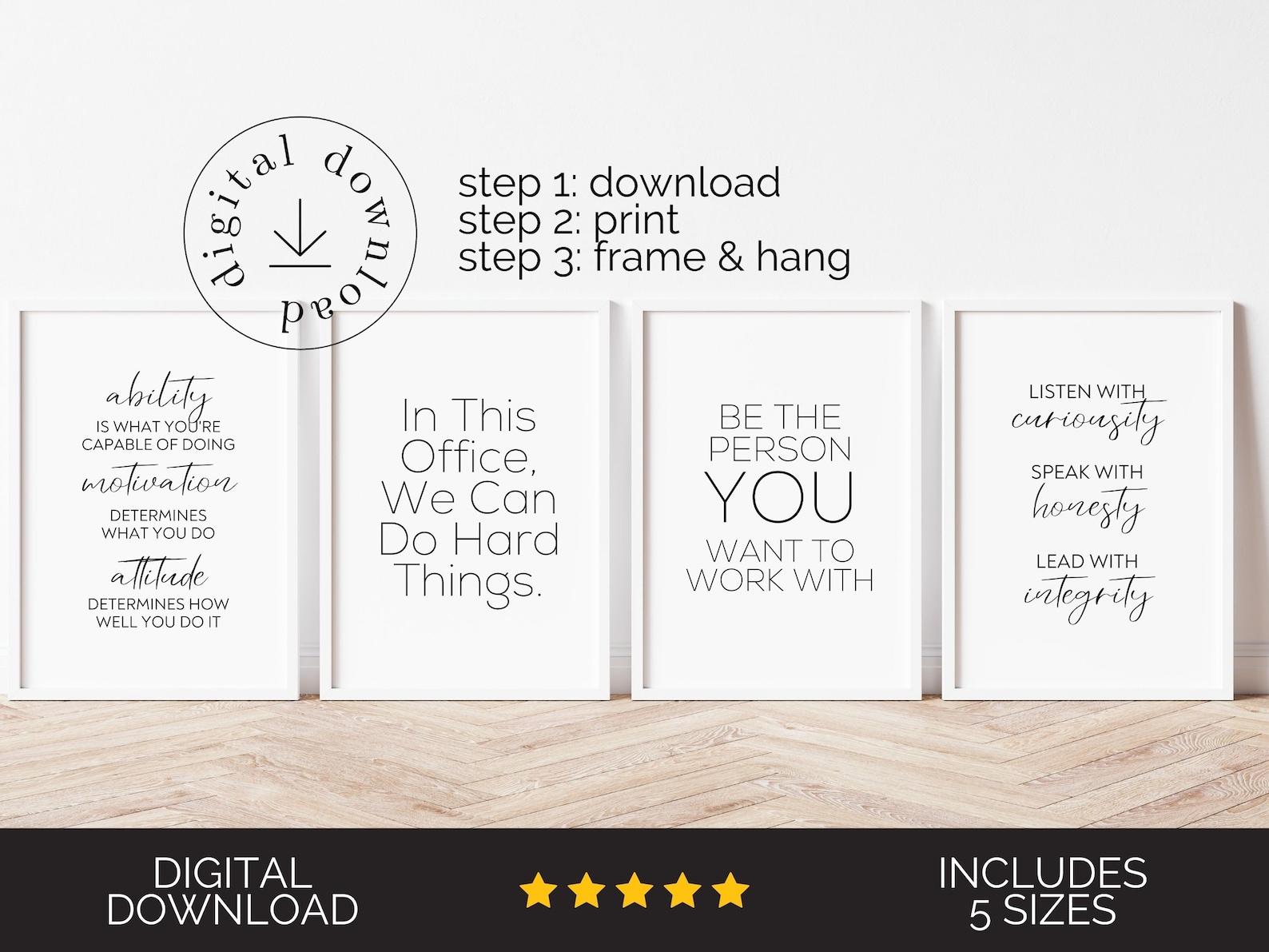 Workplace Positivity Quote Bundle, Printable Inspirational Quotes for ...